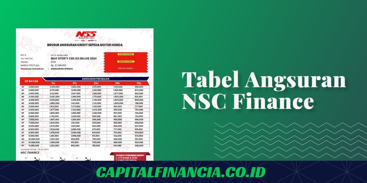 Tabel Angsuran NSC Finance Terbaru 2026